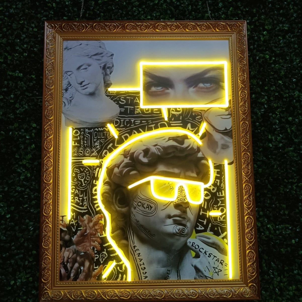 David Greek Neon Painting Art - Framed LED Neon Sign, modern art ...