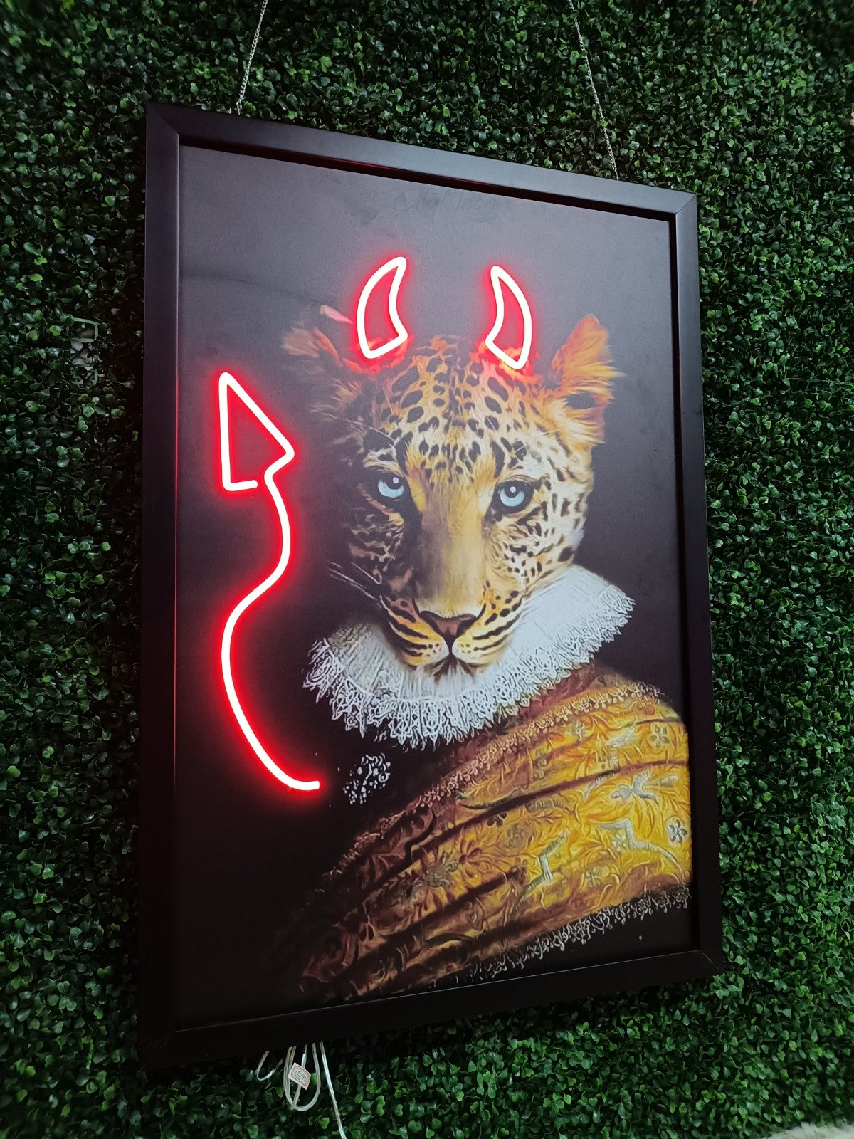 Devil Leopard & Angel Zebra LED Neon Art - Unique Halloween Decor ...