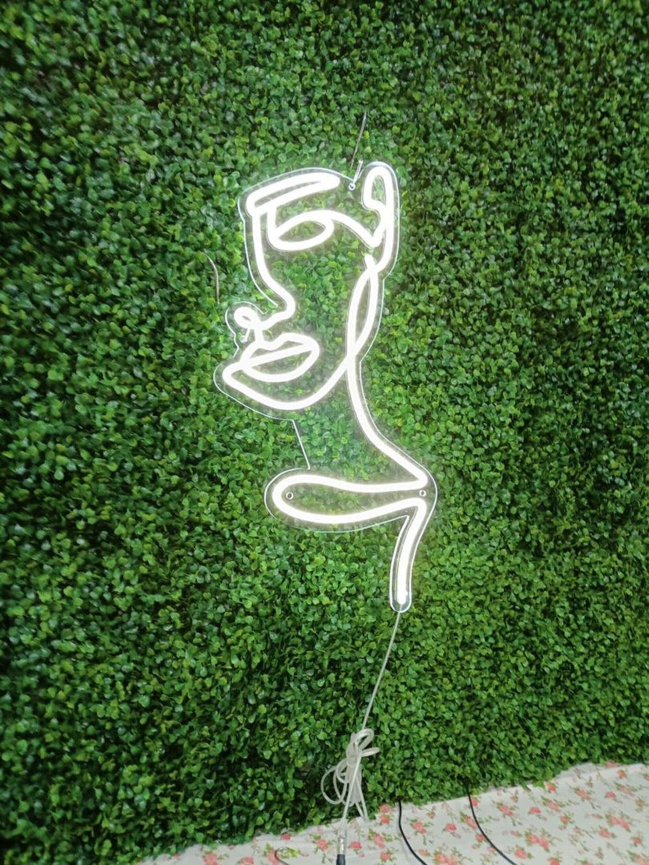 Girl Face Neon Sign - Transform Your Space with Modern Neon Artwork
