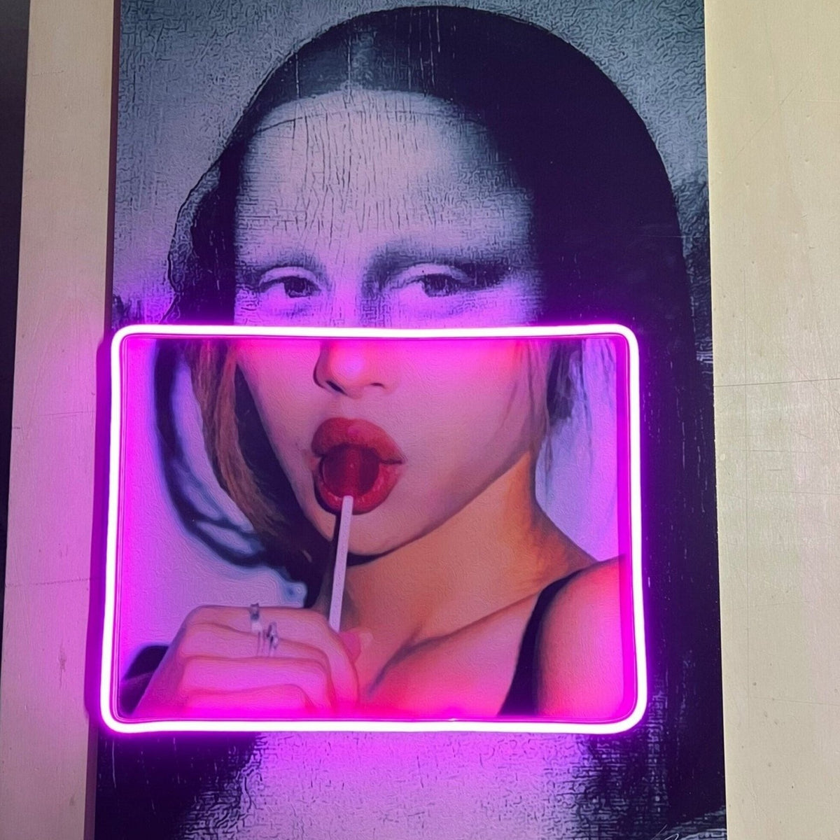 Mona Lisa Unique Neon Art: Gioconda Contemporary Wall Decor, Modern Art ...