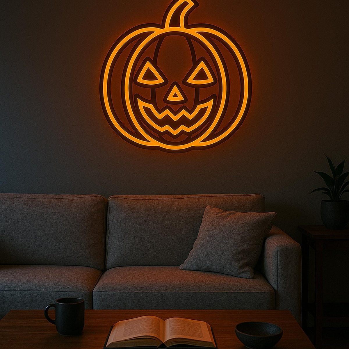 Pumpkin Halloween Neon Sign, Spooky LED Wall Decor, Halloween Party ...